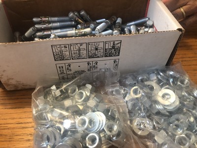 Box of 100 HILTI Kwik Bolt II Bolts 3/8" x 2 1/4" 000453621 NOS Washers ...