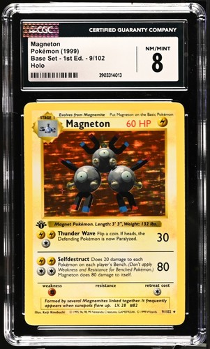 Magneton 9/102 1st Edition Holo Pokemon Base Set CGC 8 NM/Mint | eBay