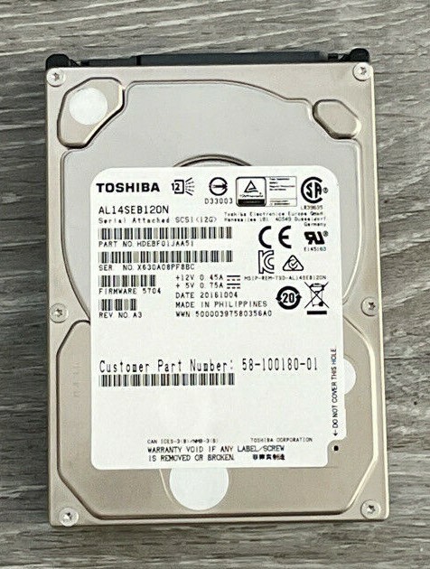Toshiba 1.2GB,Internal,10500 RPM,2.5 inch (AL14SEB120N) Hard Disk Drive ...