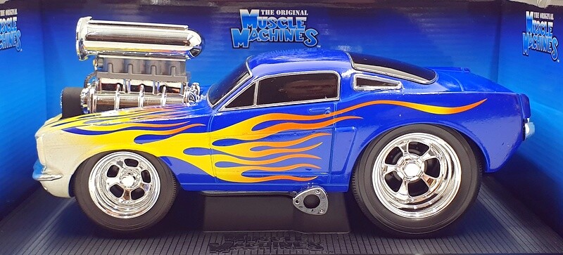 Muscle Machine 1/18 Scale Diecast 61189 - 1966 Ford Mustang - Blue with ...