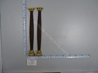 WOODEN PILLAR SET WITH BRASS BASE AND TOP DUTCH FRIESIAN TAIL OR ...