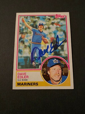 Dave Edler Signed 1983 Topps Card Auto Seattle Mariners Autograph ...