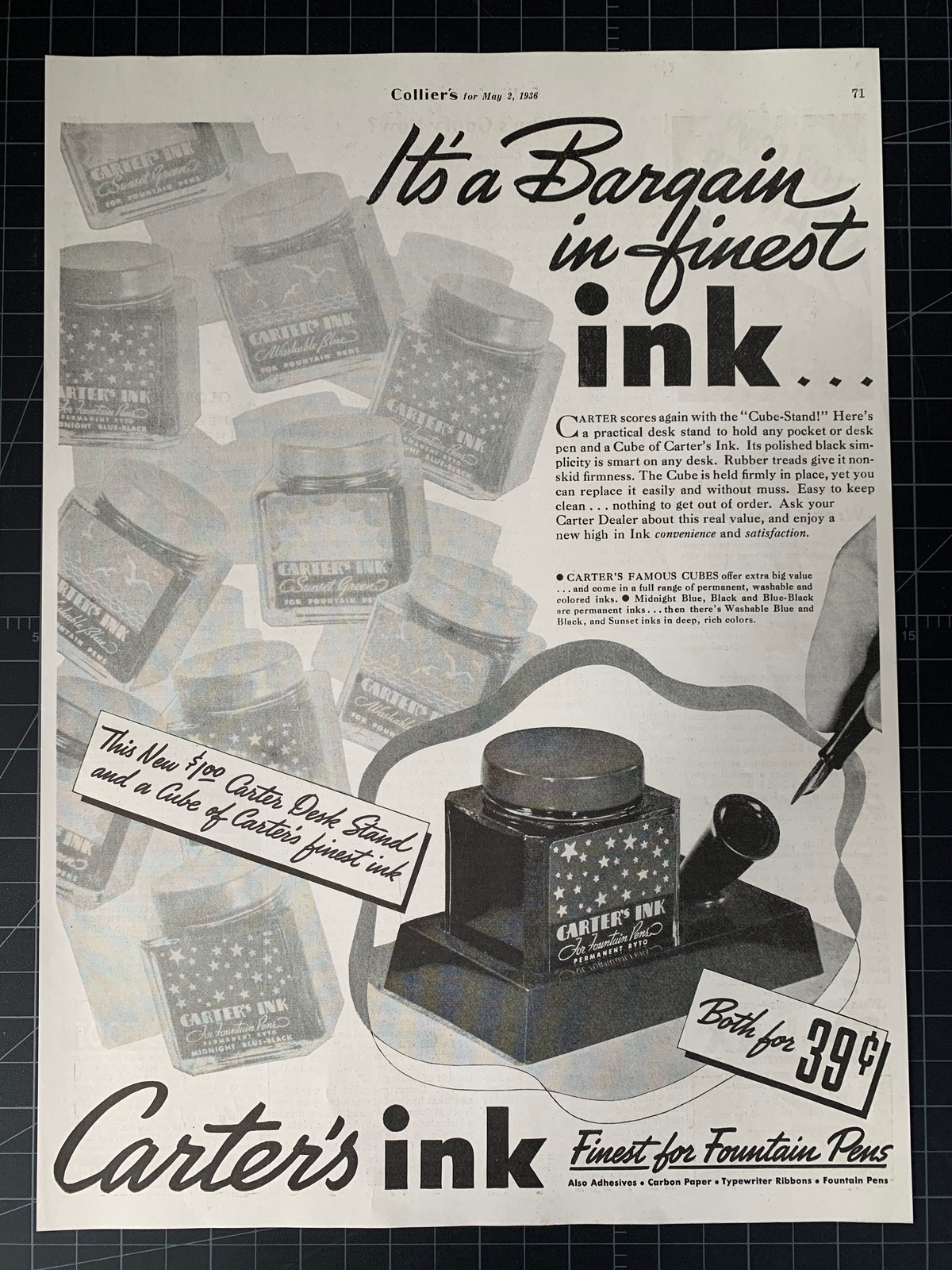 Vintage 1936 Carter’s Ink Print Ad | eBay
