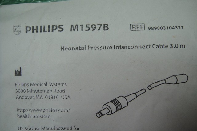 Philips - M1597b Neonatal Pressure Interconnect Cable for NIBP Cuffs ...
