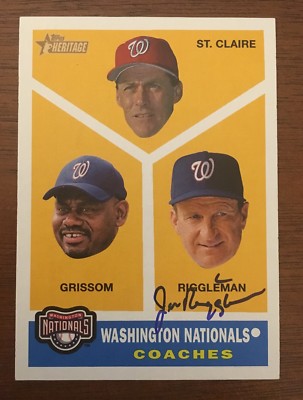 JIM RIGGLEMAN 2009 TOPPS HERITAGE AUTOGRAPHED SIGNED AUTO BASEBALL CARD ...