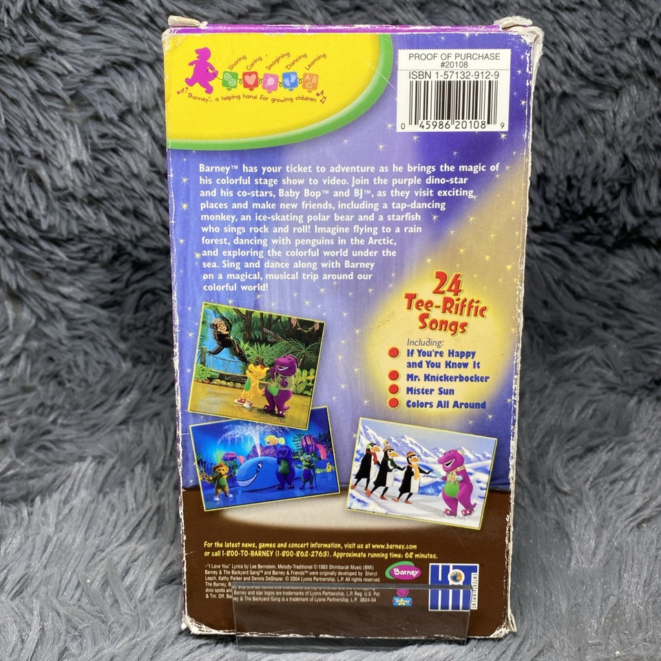 Barneys Colorful World Live VHS Tape 2004 Purple Dinosaur White Video ...