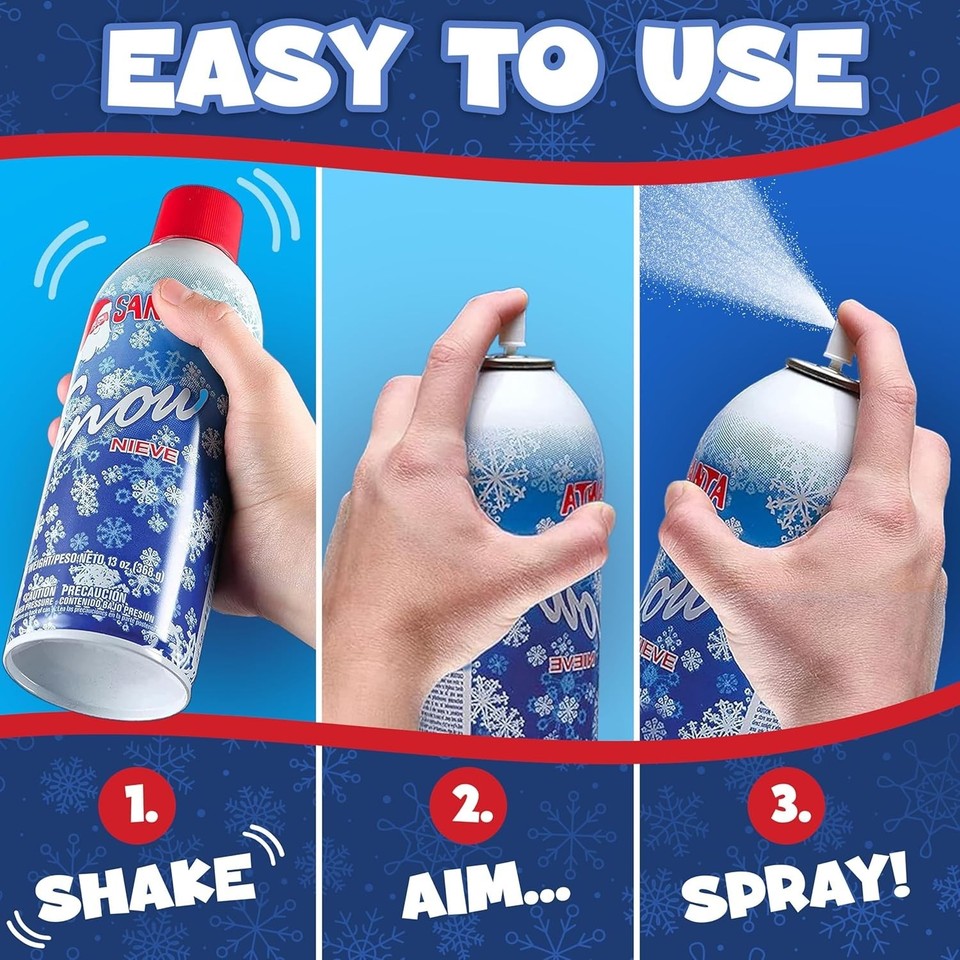 Santa Snow 9oz Artificial Snow Spray – Holiday Christmas Tree & Window ...
