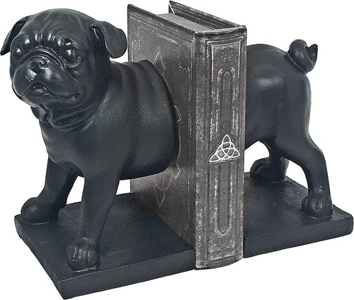 Boston Pug Bookends Bulldog Decorative Book Ends for Bookshelves Heavy ...