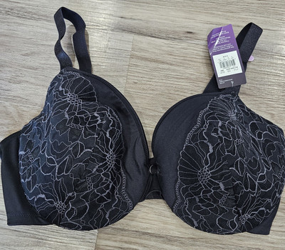 JMS Bra Size 42DD Black Underwire Lacy Womens Just My size | eBay