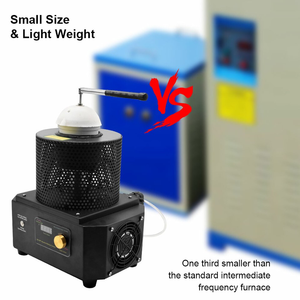 5KW 3KG Mini Induction Furnace Gold Melting Furnace Smelting Crucible ...