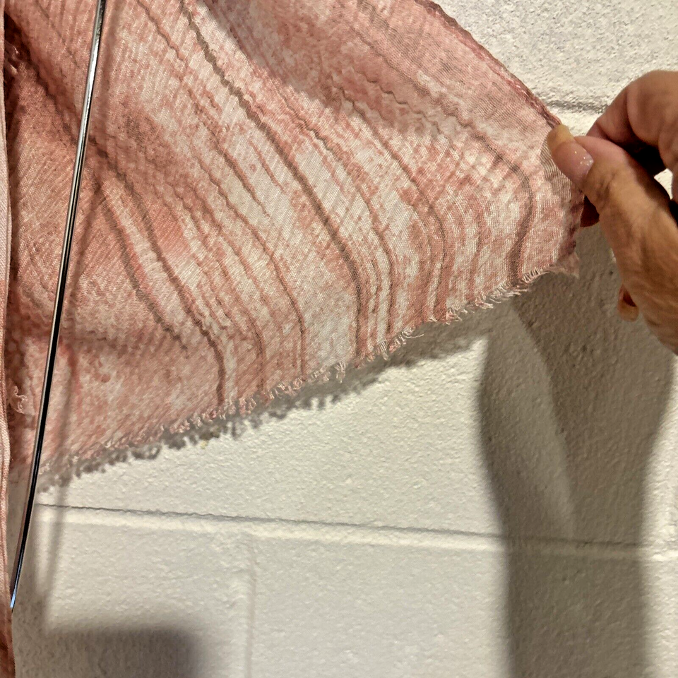 Nordstroms Lulla Collection Ribbed Scarf Wrap Pink Ivory Fringe Hem ...