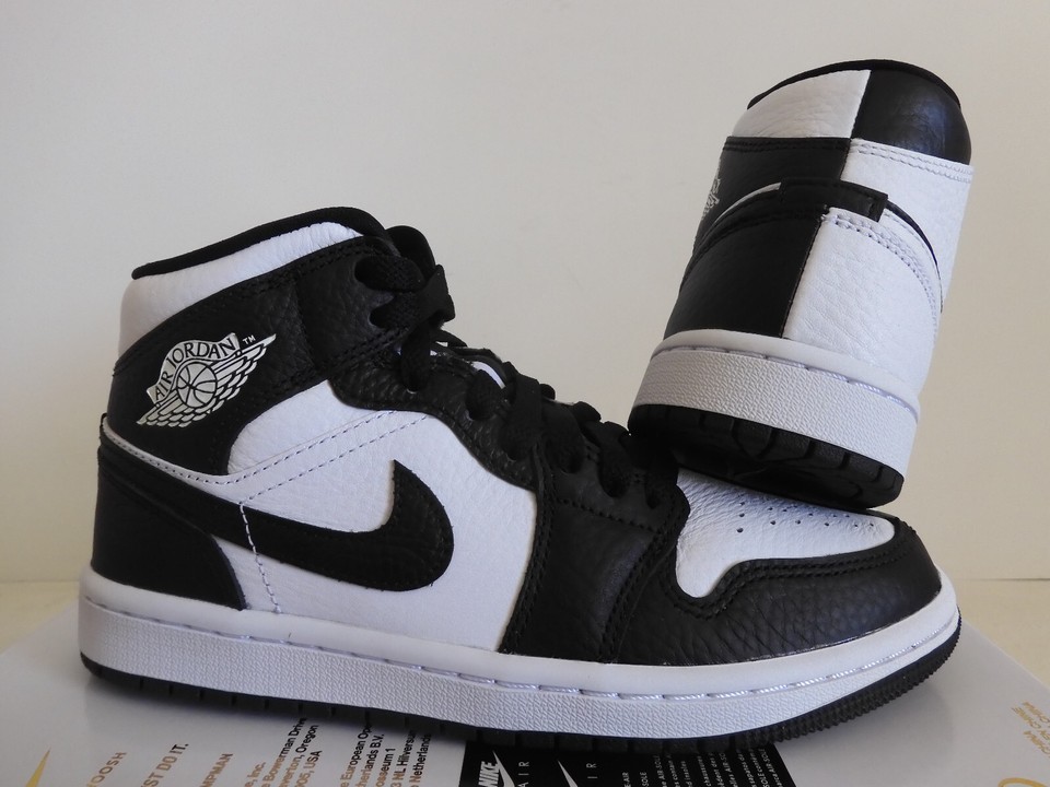 WMNS NIKE AIR JORDAN 1 MID SE "SPLIT HOMAGE" WHITE-BLACK SZ 6 [DR0501 ...