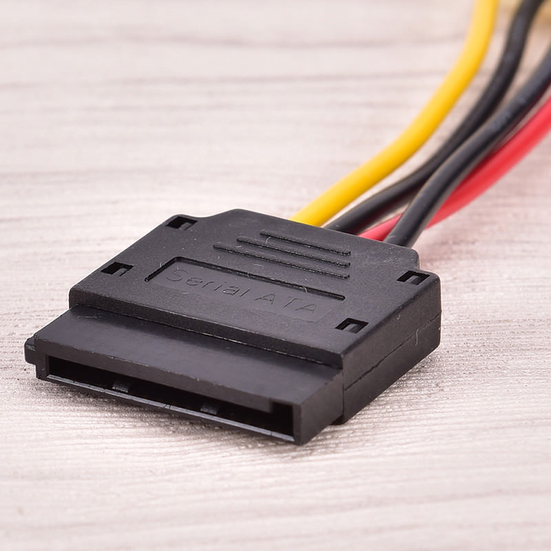 Molex to SATA Power Adaptor Cable 4 pin to 15 pin For HDD Hard Drive ...
