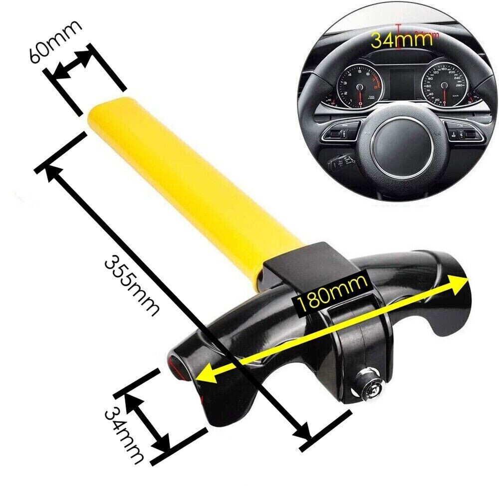 Heavy Duty Steering Wheel Lock Anti Theft Rotary Security Safe Van Car ...