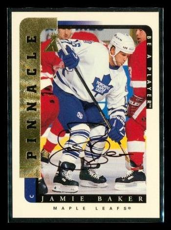 Vintage 1997 PINNACLE ORIGINAL AUTOGRAPH Hockey Card #17 JAIME BAKER ...