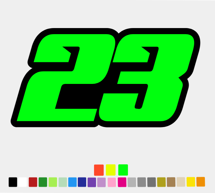 Custom Racing Numbers x3 - Vinyl Stickers Decals Race Motorbike car ...