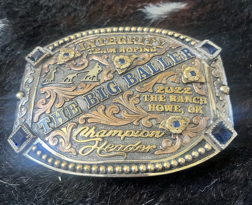 trophy buckle team roping Champion Header 2022 The Big Baller Cowboy ...