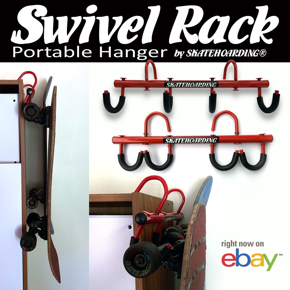 Swivel Rack Portable Skateboard Storage Hanger Rack Mount Powell Santa ...