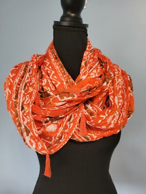 Orange Infinity Scarf W 29 L 32 | eBay