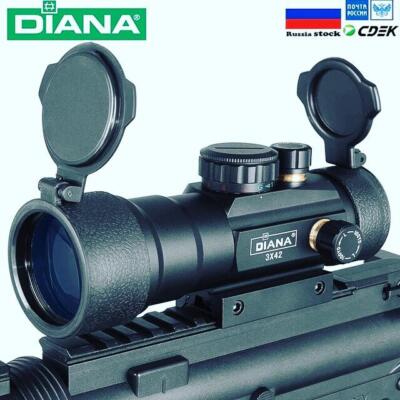 DIANA 3X42 Green Red Dot Sight Scope Tactical Optics Riflescope Fit 11 ...