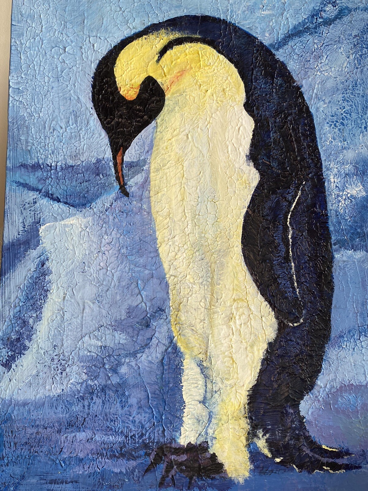 Penguin painting on canvas original | eBay