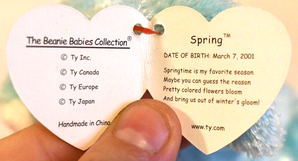 MWMT Ty Beanie Babies Spring the Rabbit Easter Bunny Stuffed Animal VTG ...