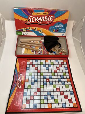 SCRABBLE Crossword Family Board Game By Hasbro W/ Power Tiles | eBay