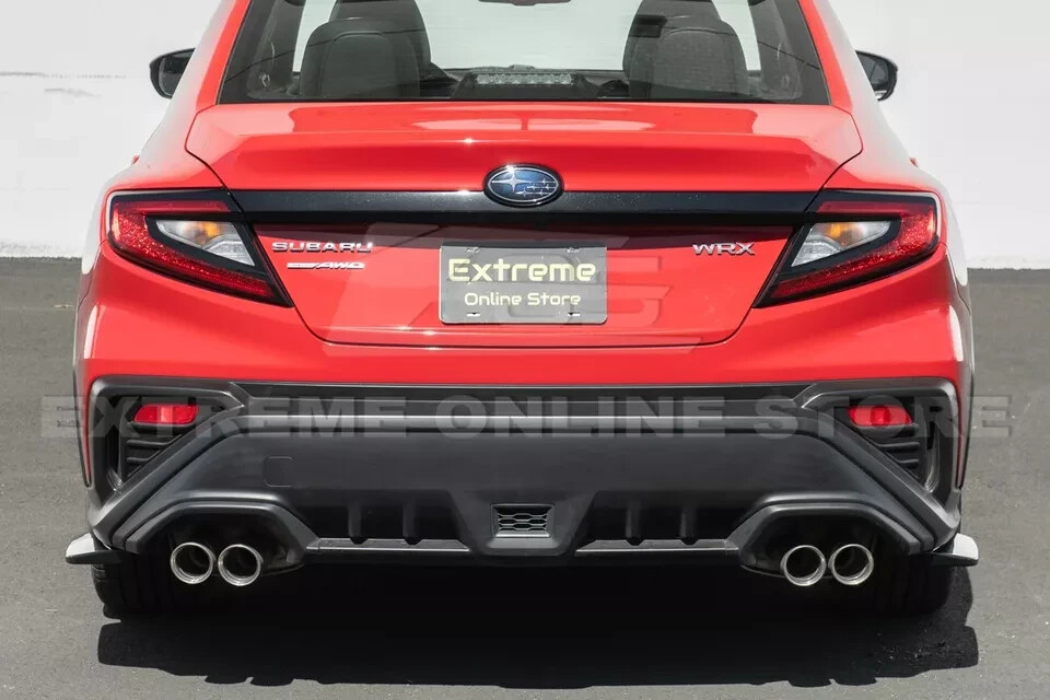Pair Glossy BLACK Apron Lips For 22-Up Subaru WRX CS Style Rear Bumper ...