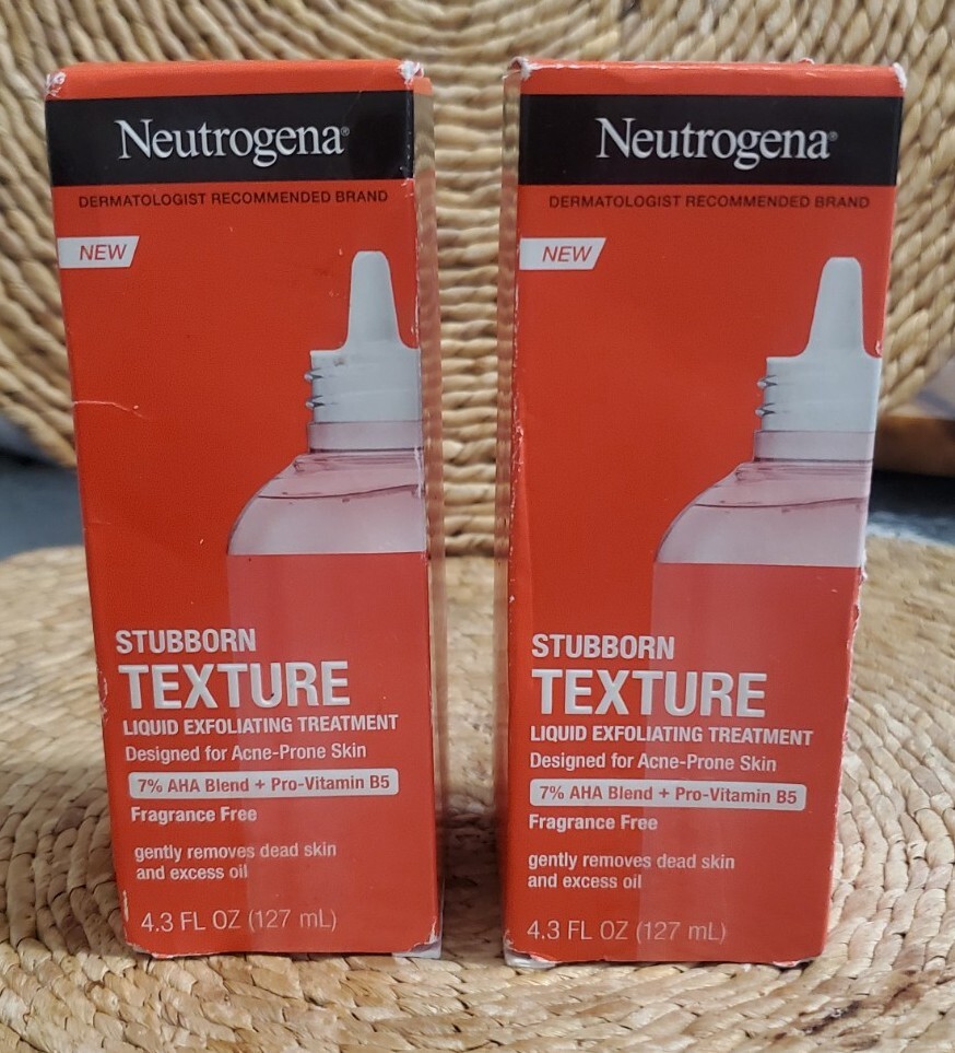 2) NEUTROGENA STUBBORN TEXTURE LIQUID EXFOLIATING TREATMENT ACNE PRONE ...