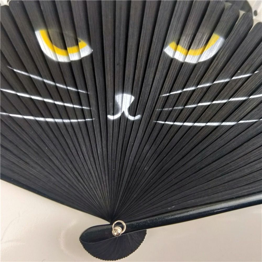 Party Handheld Folding Fans Japan Style Hand Fans Cat Head Silk Fans ...
