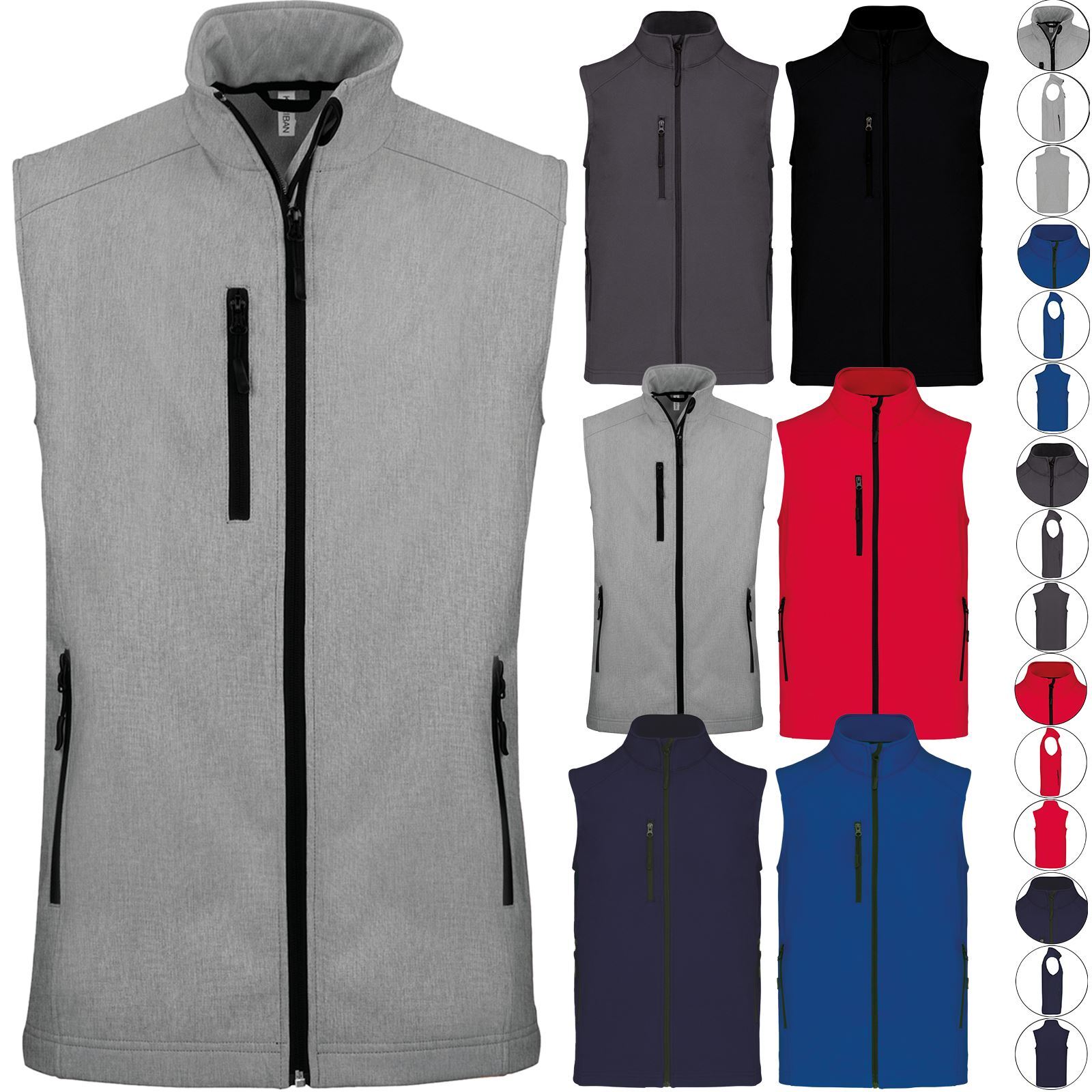 Mens Waterproof Soft Shell Gilet Fleece Lined Windproof Outdoor Kariban Workwear | eBay UK