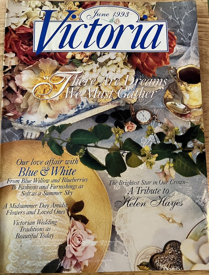 Victoria Magazine June 1993 Romantic Blue White Shabby Chic Cottage ...