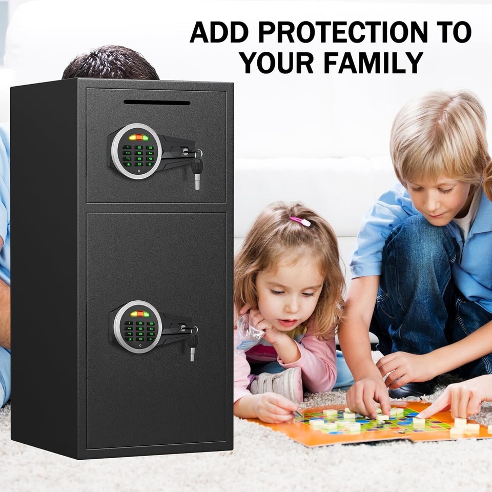 SAFE, 6.5 Cu ft Large Safe Box with Deposit Slot, Dual Door Money Safe ...