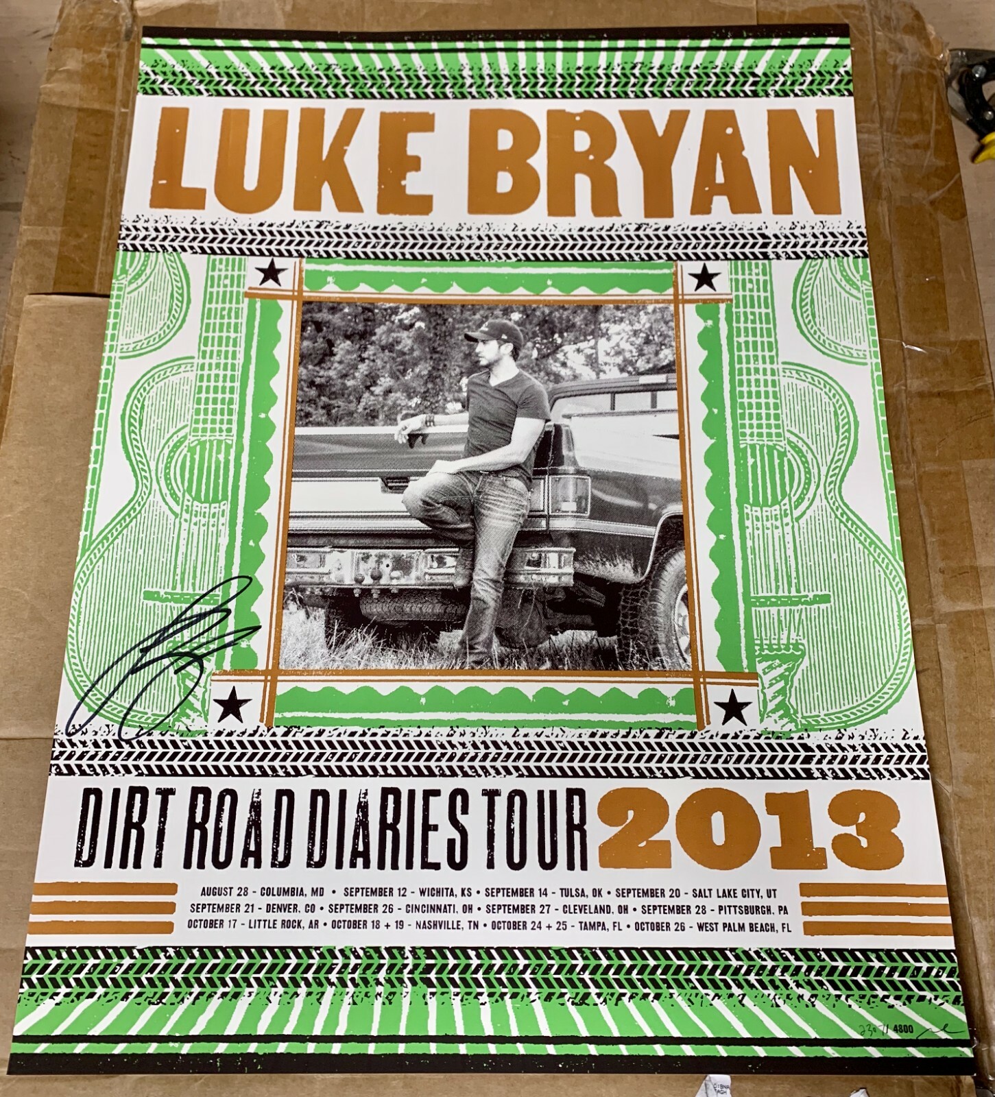 autographed poster, Luke Bryan, Dirt Road Diaries 2013, country | eBay