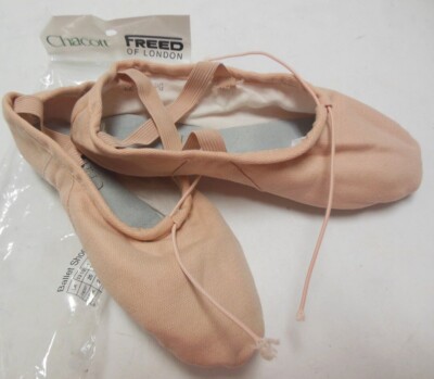 Chacott Split sole Canvas Ballet shoe #3169 European pink Suede Patch ...