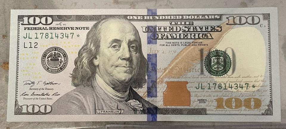 Five 2009 $100 Star Note Bills in Sequence | eBay