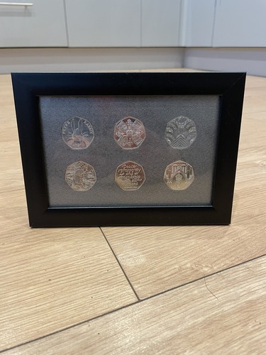 50p Display Frame Case Rare Collectable Coins 6 Fifty Pence Collection ...