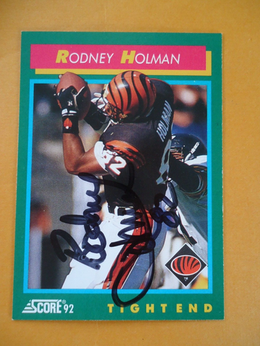Rodney Holman - 1992 Score Autographed Football card #254 - Bengals ...