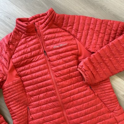 Eddie Bauer First Ascent EB800 Puffer Jacket L Orange/Red Women Goose ...