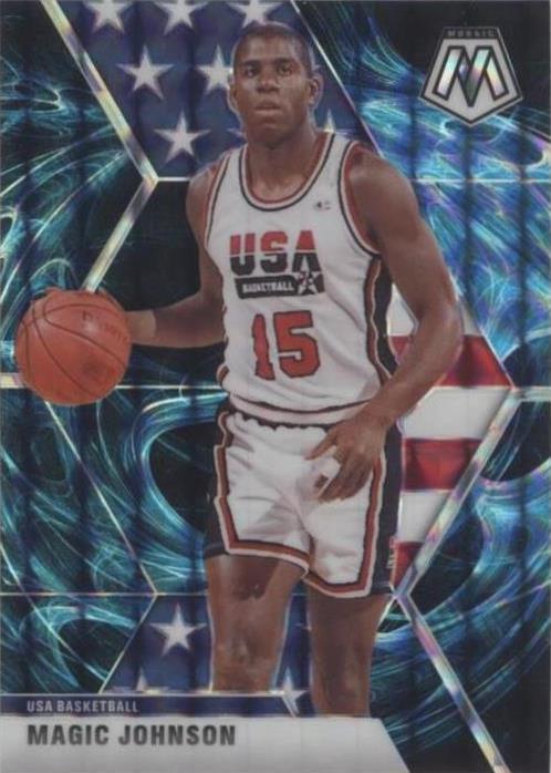 2019-20 Panini Mosaic - USA Basketball Magic Johnson #255 Genesis Prizm ...