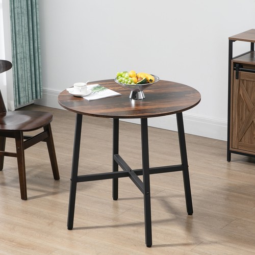 80cm Round Dining Room Table for 4 People, Industrial Kitchen Table ...