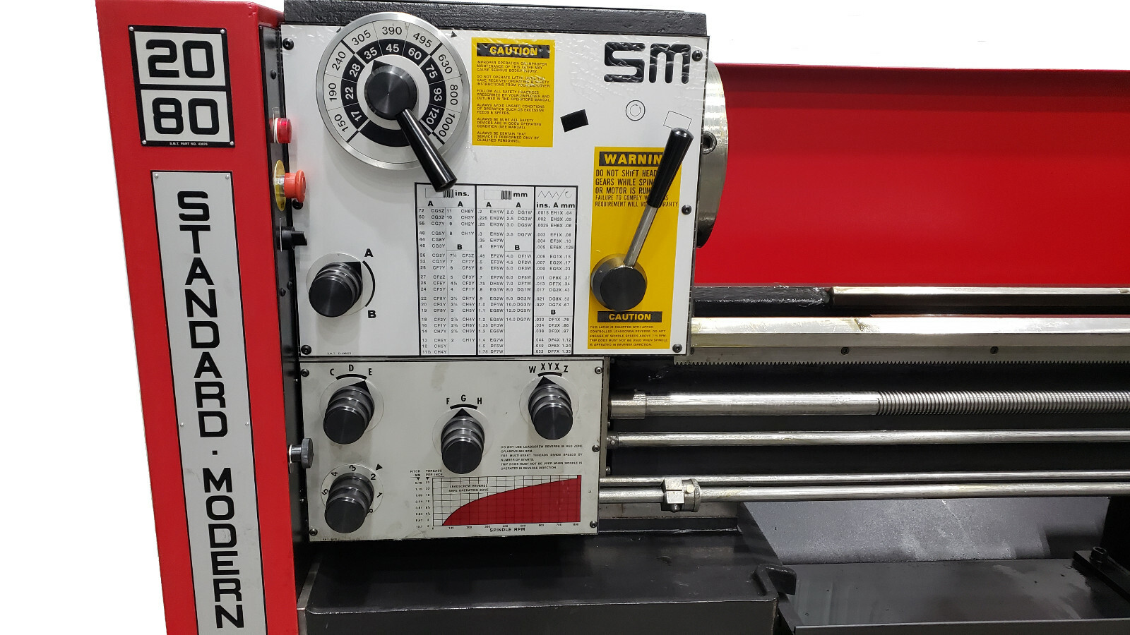 14564 Standard Modern 20″ x 80″ Lathe, Model 2080, NEW Ready to Ship ...