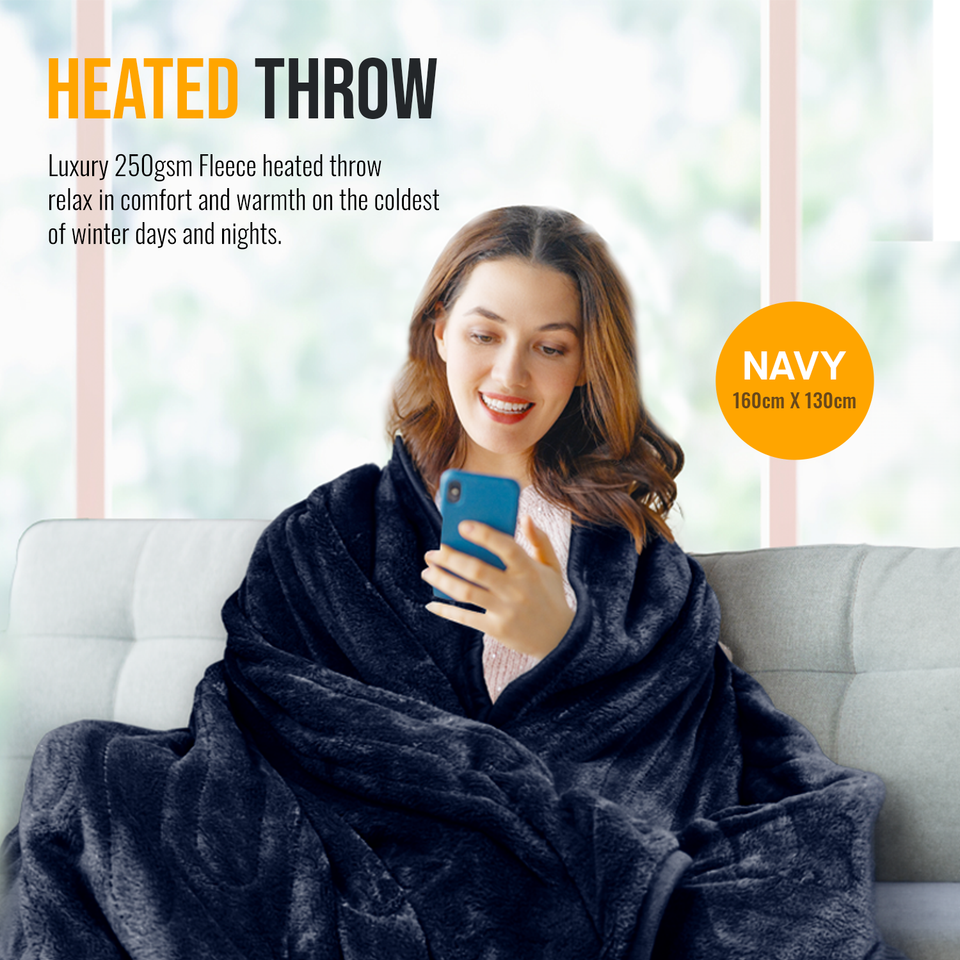 CozyMate Heated Throw - Luxurious Electric Blanket - Extra Large Heated ...