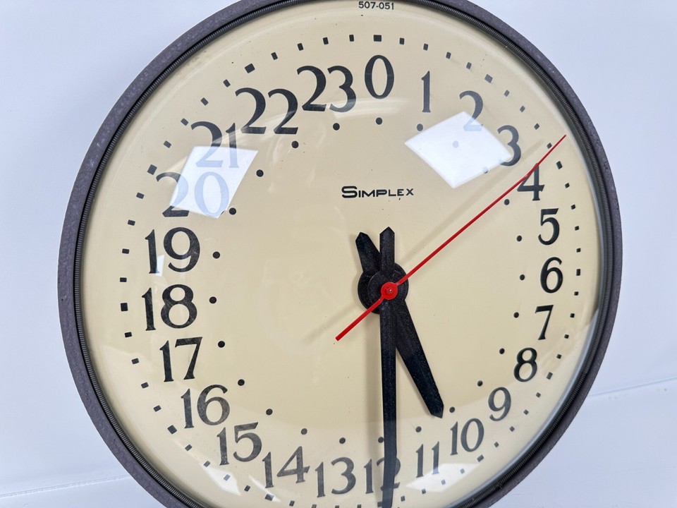 Vintage Simplex 24 Hour Wall Clock 507-051 | eBay
