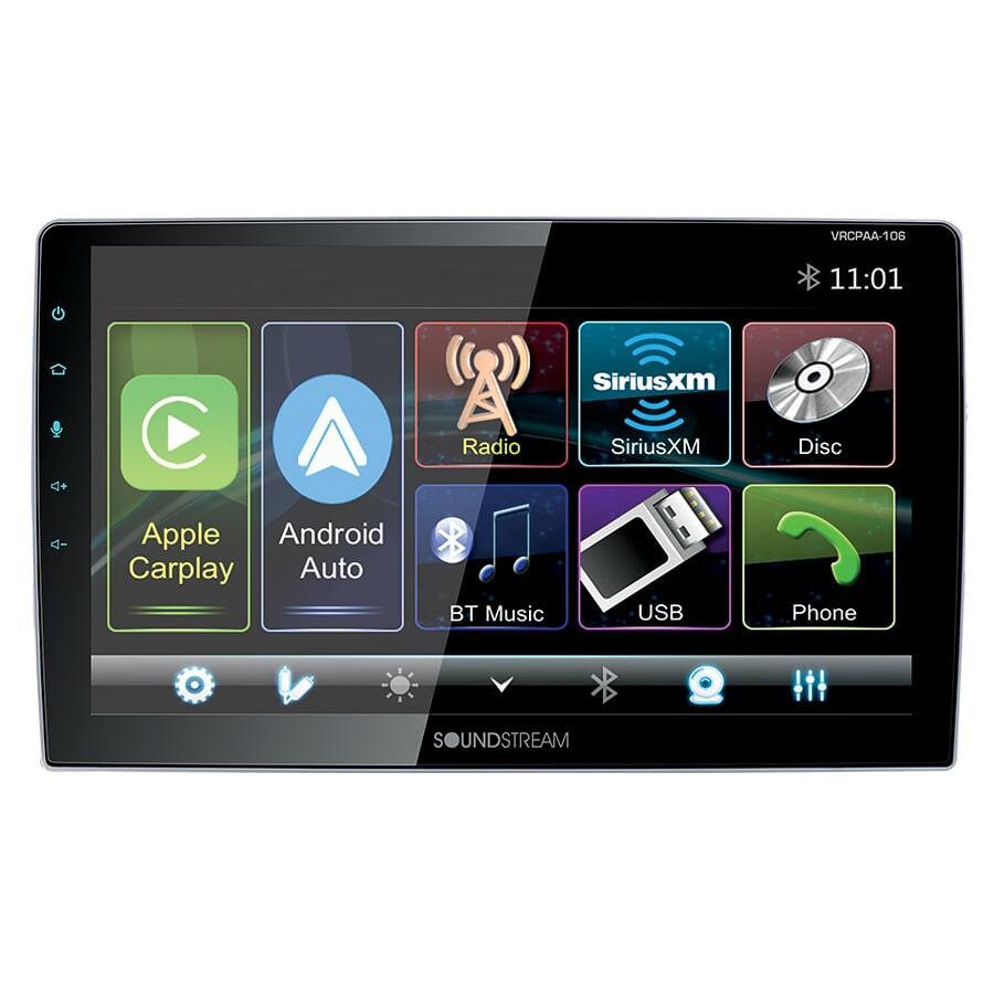 Soundstream 10.6" 2 DIN DVD Player Apple Carplay Android Auto Stereo ...