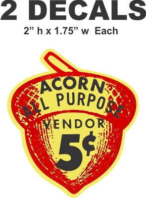 2 Oak Acorn Vending North Western Gumball Machine 5 cent Vendor Vinyl ...