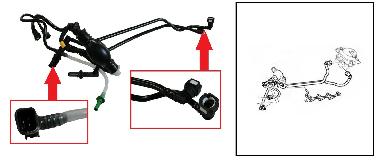 Tuyaux Durite de gasoil NEMO C3 BIPPER 206 307 207 1.4 HDI oem: 1574.T0 ...