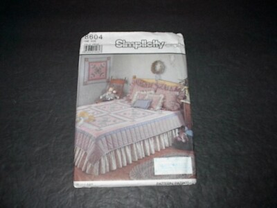 Simplicity Pattern 8604 Quilt, Dust Ruffle, Pillow Shams, Pillow Covers ...