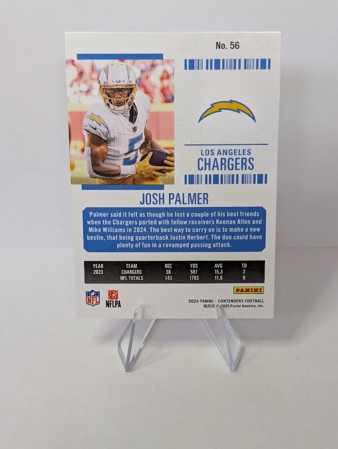 2024 Panini Contenders FOTL Josh Palmer #56 Mojo Season Ticket LA ...
