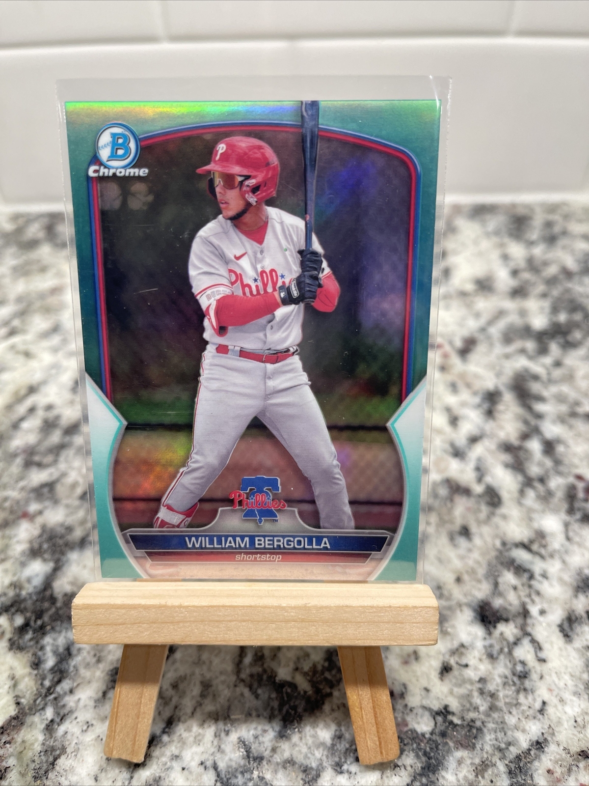 William Bergolla #BCP-232 2023 Bowman Chrome Prospects Aqua Refractor ...